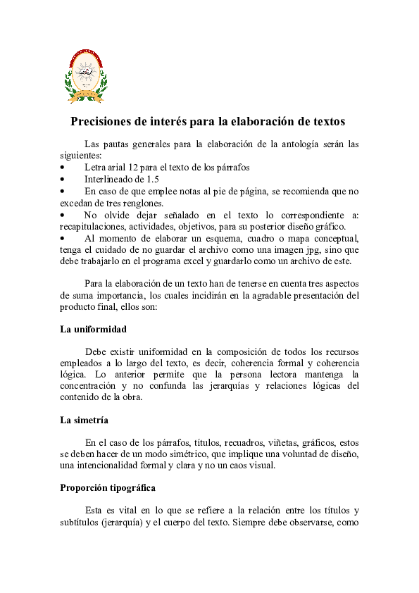 (PDF) Precisiones de interés para la elaboración de textos