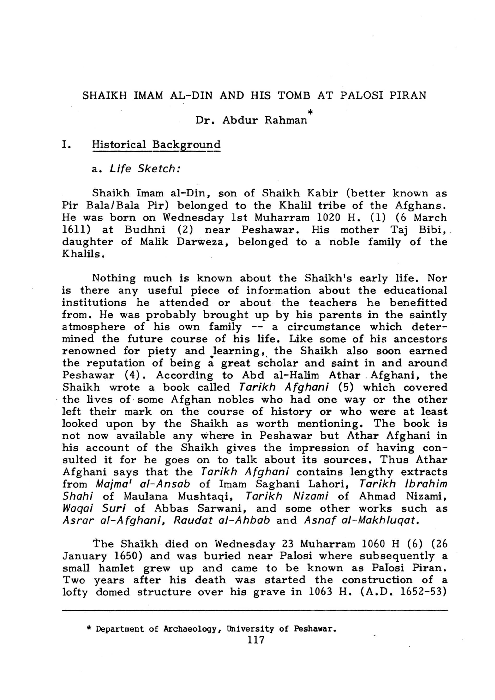 (PDF) Shaikh Imam Al-Din and his Tomb at Palosi Piran