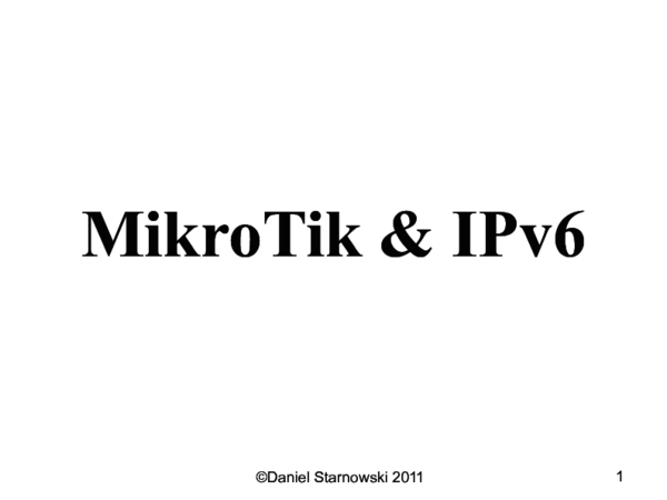 (PDF) MikroTik & IPv6
