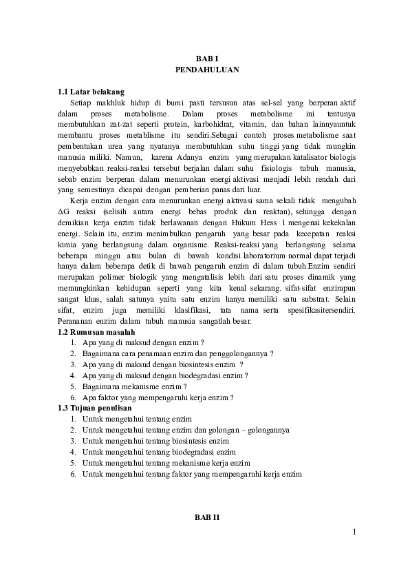 (DOC) MAKALAH ENZIM