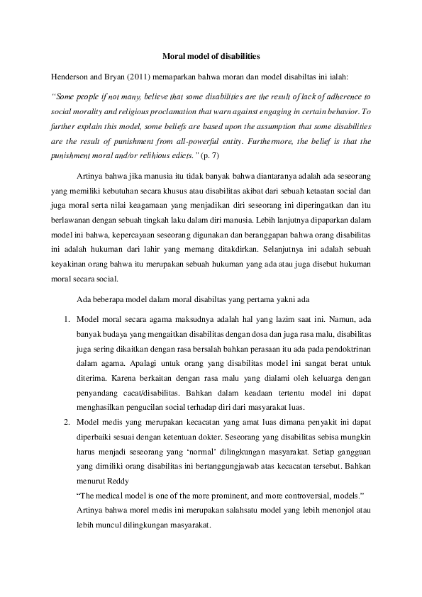 (DOC) Moral model of disabilities