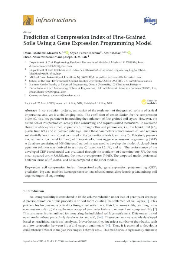 (PDF) Prediction of Compression Index of Fine-Grained Soils Using a Gene Expression Programming ...