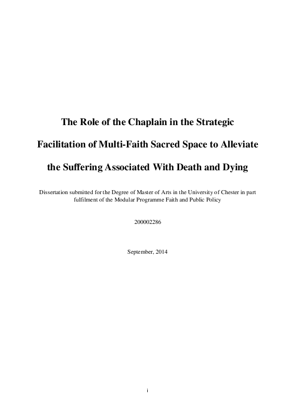 (DOC) The Role of the Chaplain in the Strategic Facilitation of Multi ...