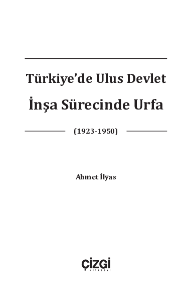 (PDF) Ulus Devlet İnşa Sürecinde Urfa