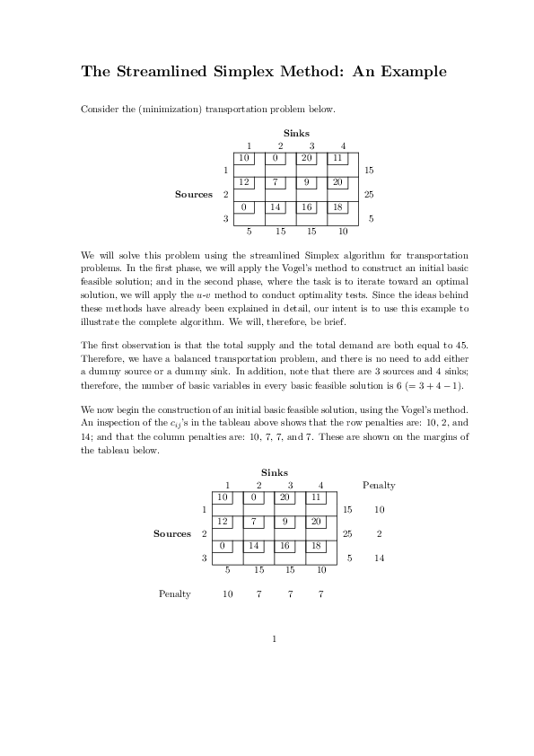 (PDF) The Streamlined Simplex Method: An Example