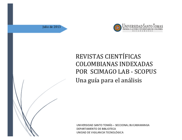 (PDF) REVISTAS CIENTÍFICAS COLOMBIANAS INDEXADAS POR SCIMAGO LAB ...