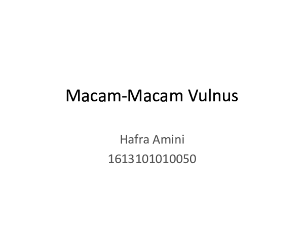 (PPT) Macam-Macam Vulnus
