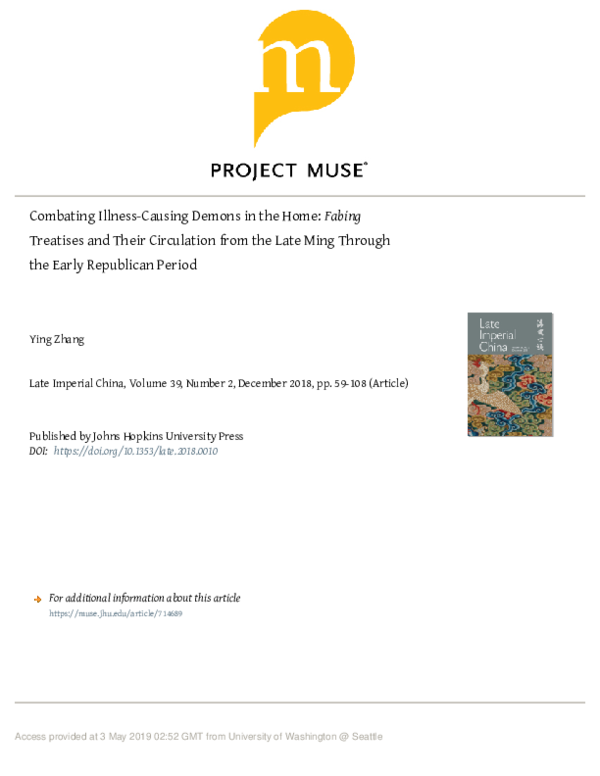 (PDF) “Combating Illness-Causing Demons in the Home: The Fabing ...