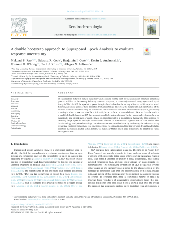 (PDF) A double bootstrap approach to Superposed Epoch Analysis to evaluate response uncertainty