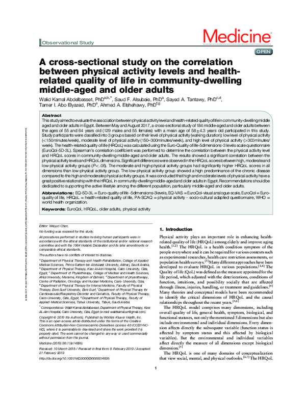 (PDF) Physical Activity and Quality of Life in Older Adults