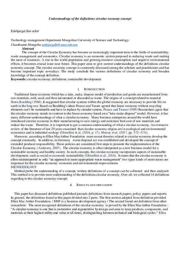 DOC Understandings Of The Definitions Circular Economy Concept doc-understandings-of-the-definitions-circular-economy-concept