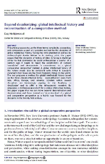 (PDF) Beyond decolonizing: global intellectual history and ...