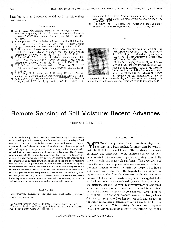 (PDF) REMOTE SENSING SOIL MOISTURE