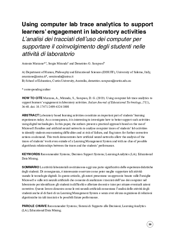 (PDF) Using computer lab trace analytics to support learners’ engagement in laboratory activities