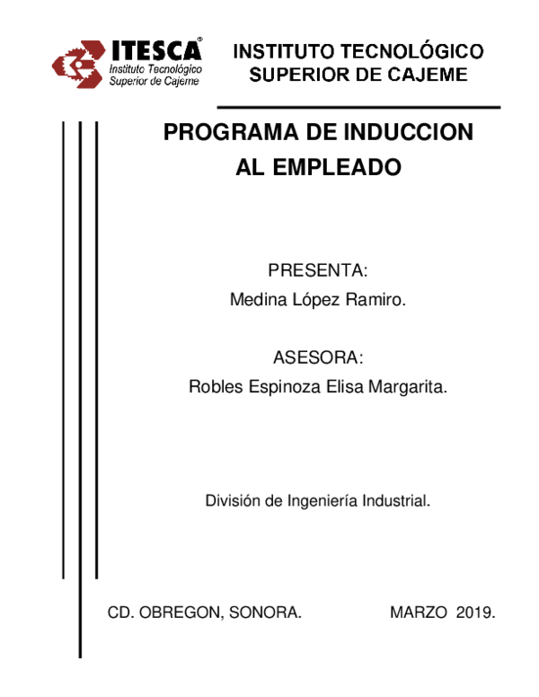 (PDF) PROGRAMA DE INDUCCION AL EMPLEADO PRESENTA