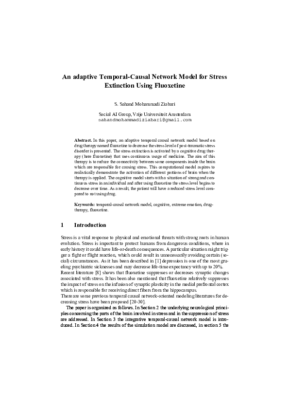 (PDF) An adaptive Temporal-Causal Network Model for Stress Extinction Using Fluoxetine ...