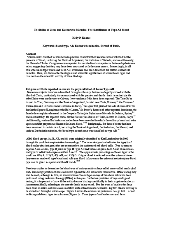 (PDF) The Shroud of Turin, the Relics of Jesus, and Eucharistic ...
