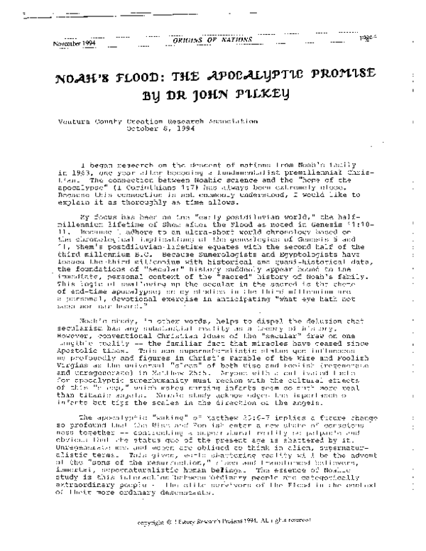 (PDF) Noah's Flood the Apocalyptic Promise - Pilkey