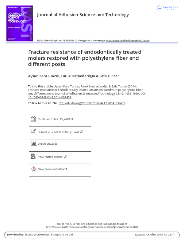 (PDF) Fracture resistance of endodontically treated molars restored ...