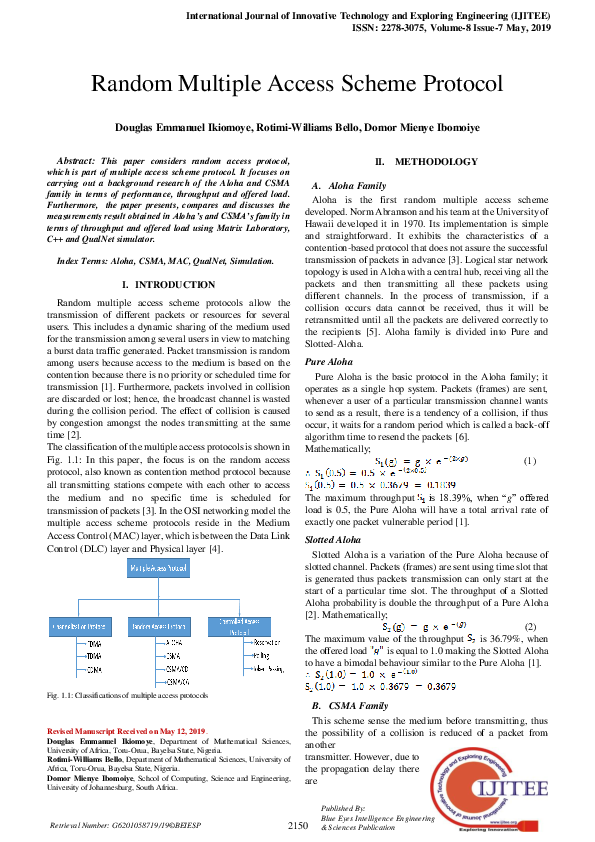 (PDF) Random Multiple Access Scheme Protocol
