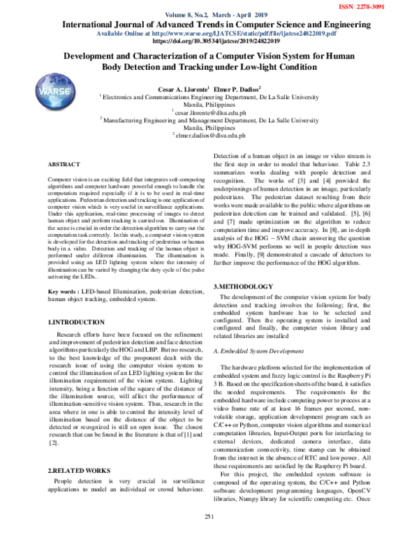 (PDF) Development and Characterization of a Computer Vision System for ...