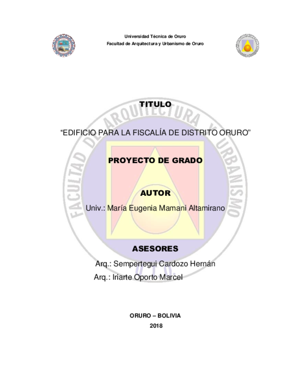 (PDF) EDIFICIO PARA LA FISCALIA DE DISTRITO ORURO