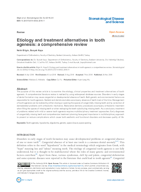 (PDF) Review Open Access Stomatological Disease and Science Etiology ...