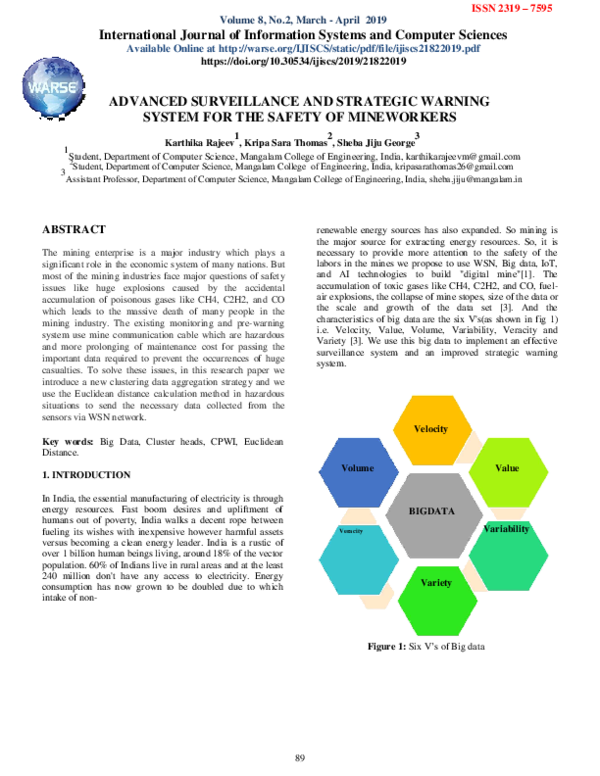 (PDF) ADVANCED SURVEILLANCE AND STRATEGIC WARNING SYSTEM FOR THE SAFETY ...