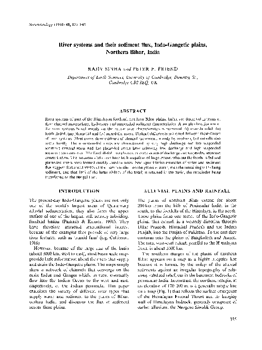 (PDF) River systems and their sediment flux, Indo-Gangetic plains ...