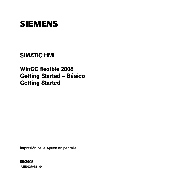 (PDF) SIMATIC HMI WinCC flexible 2008 Getting Started -Básico Getting Started Impresión de la ...
