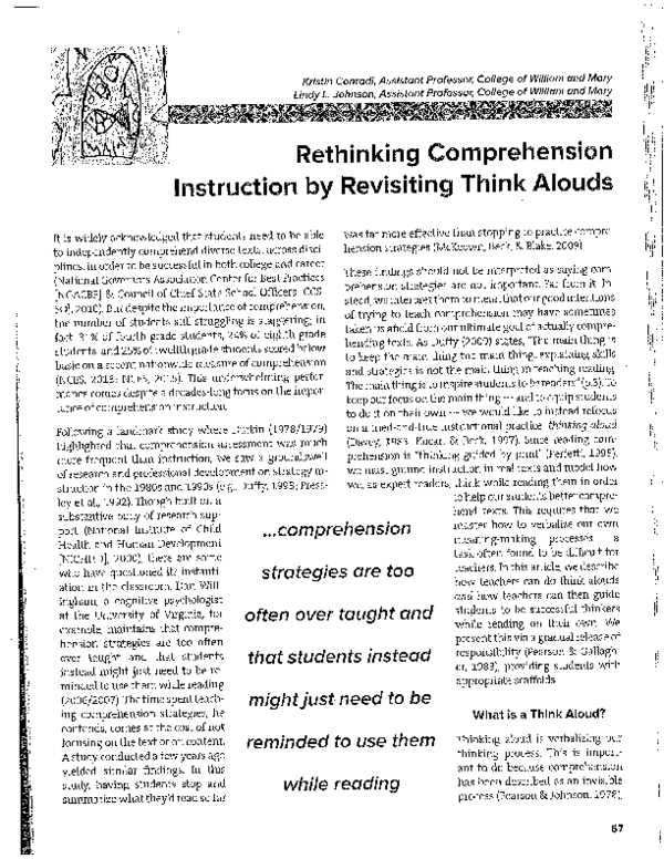 (PDF) Building independent readers and thinkers in the middle and ...