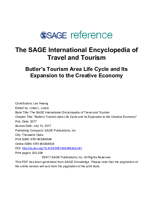 (PDF) Butler's Tourism Area Life Cycle and Its Expansion to the ...