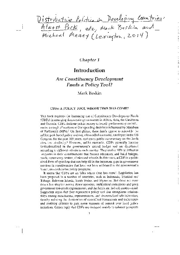 (PDF) Are Constituency Development Funds a Policy Tool 20190516 96753 ...