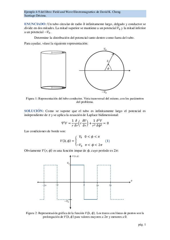 (PDF) Electromagnetismo - Cálculo del potencial electrostático de un ...
