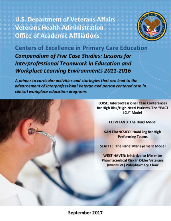 (PDF) Interprofessional Strategies for Veteran-Centered Care Education