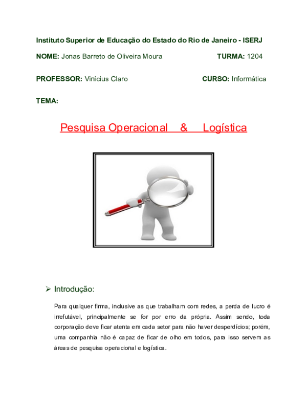 (DOC) Instituto Superior de Educação do Estado do Rio de Janeiro -ISERJ ...