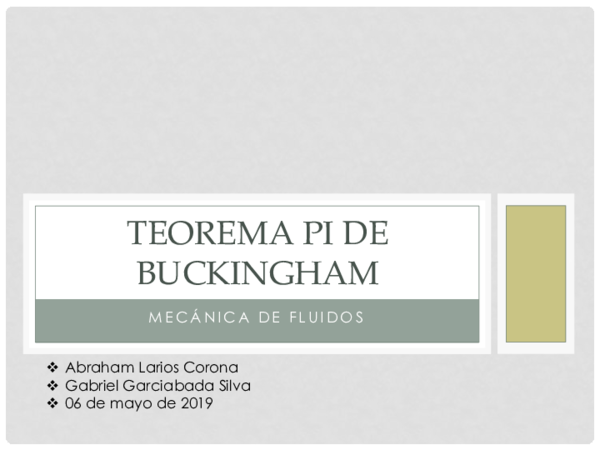 (PPT) Teorema pi de Buckingham