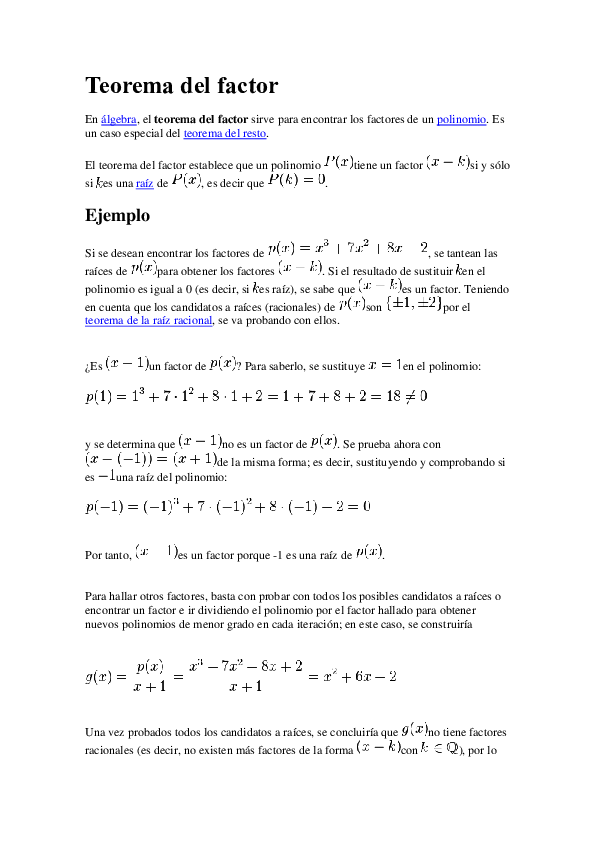 (DOC) Teorema del factor