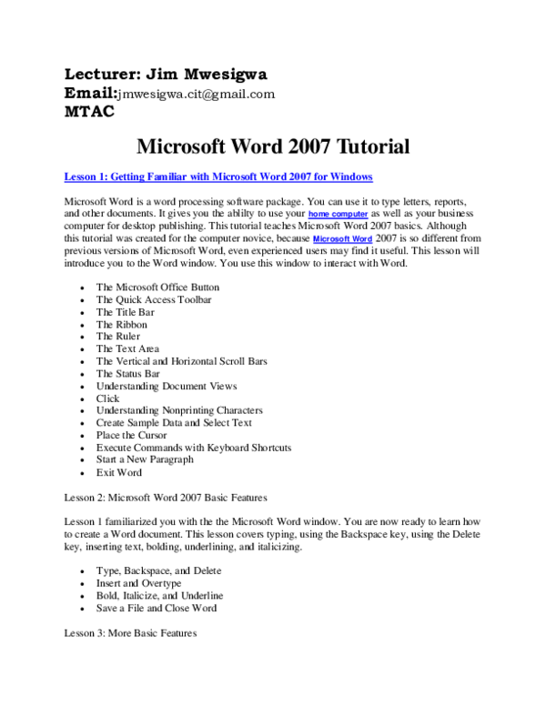 PDF Lecturer Microsoft Word 2007 Tutorial Nsereko Joseph Kayongo Academia edu pdf-lecturer-microsoft-word-2007-tutorial-nsereko-joseph-kayongo-academia-edu