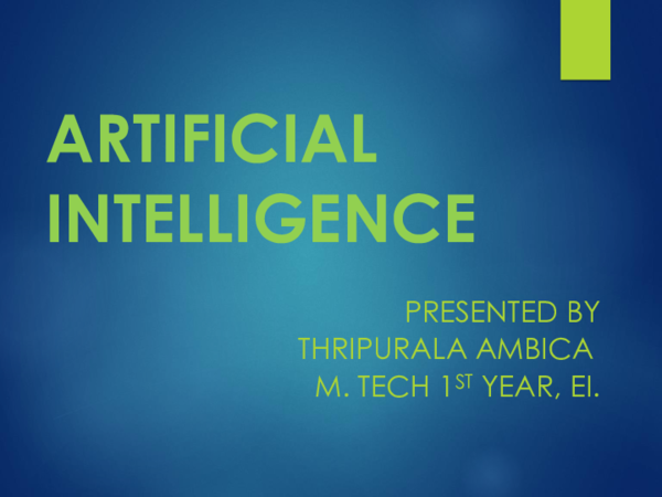 (PPT) ARTIFICIAL INTELLIGENCE PPT
