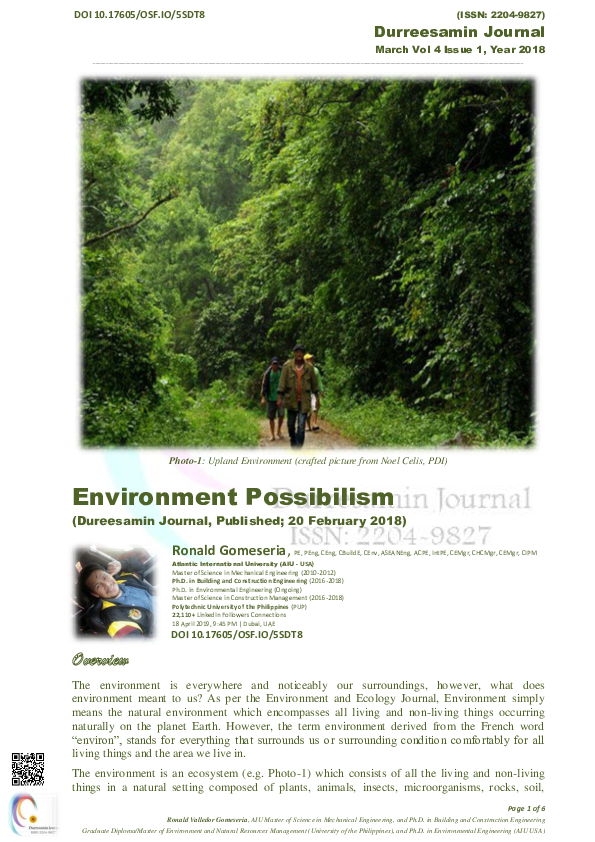 (PDF) "Environment Possibilism"