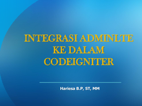 (PDF) IMPLEMENTASI ADMINLTE KE DALAM CODEIGNITER