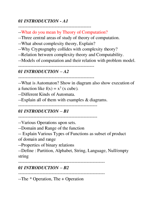 operations on languages in theory of computation