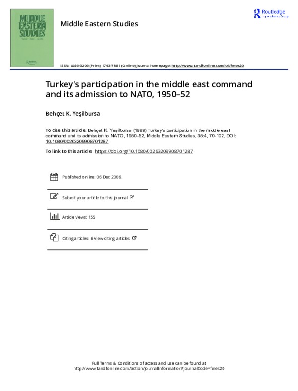 (PDF) Middle Eastern Studies Turkey's participation in the middle east ...