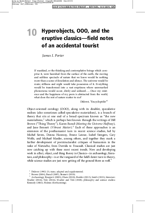 (PDF) Hyperobjects, OOO, and the eruptive classics—field notes of an ...