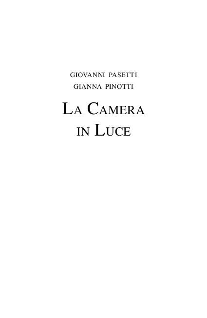 (PDF) La Camera in Luce