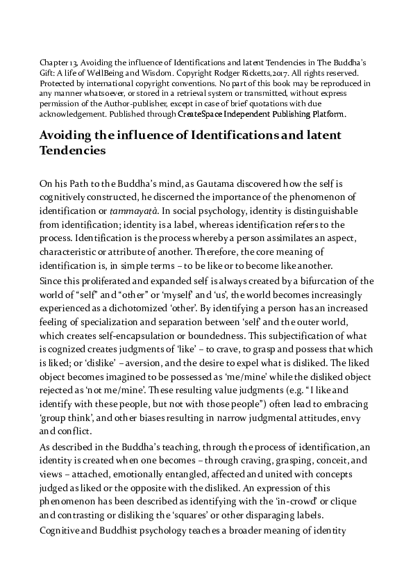 (PDF) Avoiding the influence of Identifications and latent Tendencies ...