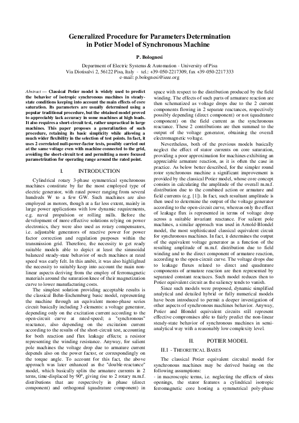 (PDF) Generalized Procedure for Parameters Determination in Potier ...