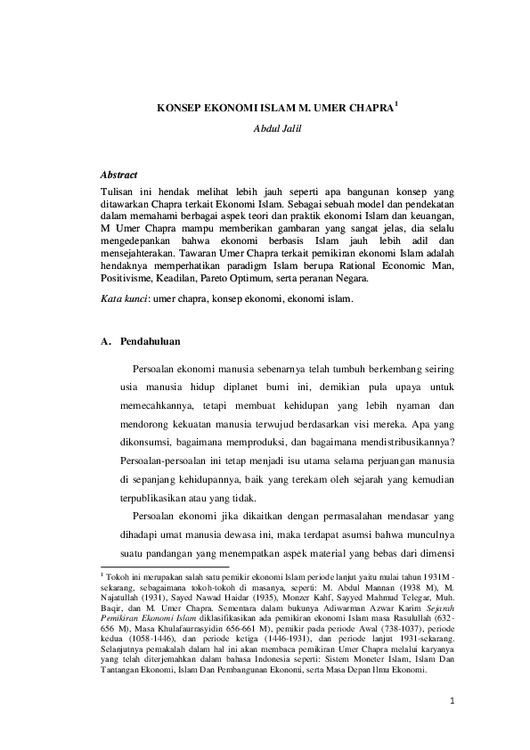 (PDF) KONSEP EKONOMI ISLAM M. UMER CHAPRA 1
