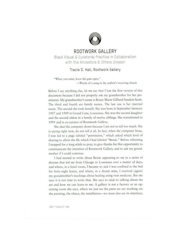 (PDF) ROOTWORK GALLERY Black Visual & Curatorial Practice in ...